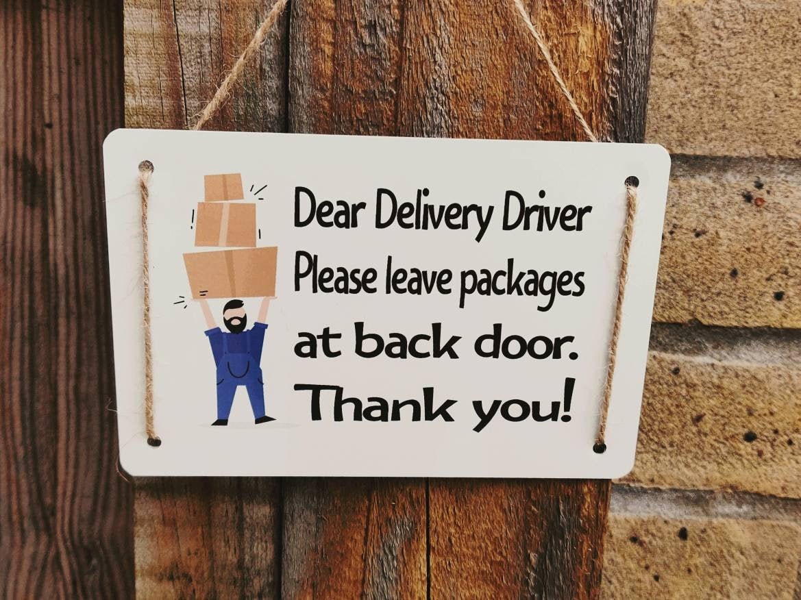 Personalised Delivery Note Metal Sign - Etsy UK