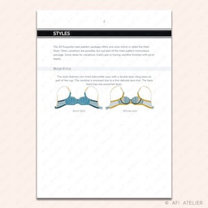 Afi Exquisite Bra Lingerie Sewing Pattern - Package 1 Sizes - Instant ...