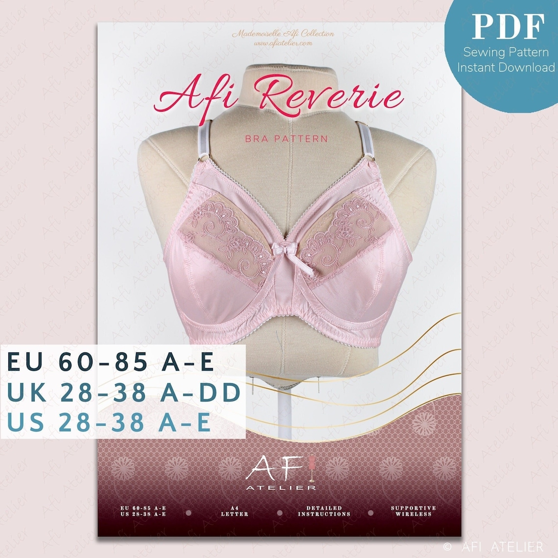 Afi Reverie Wireless Bra Sewing Pattern Package 1 Sizes - Etsy