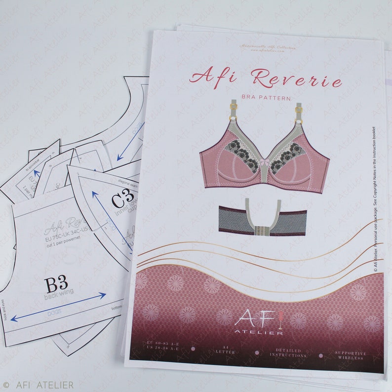 Afi Reverie Wireless Bra Sewing Pattern - Package 1 Sizes - Instant PDF ...