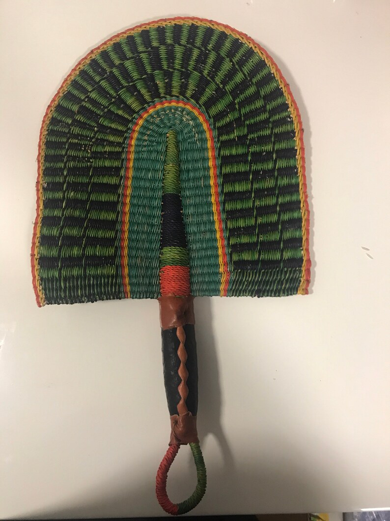 African Hand Woven Fan Handmade Ghanaian Origin for Outdoor or - Etsy