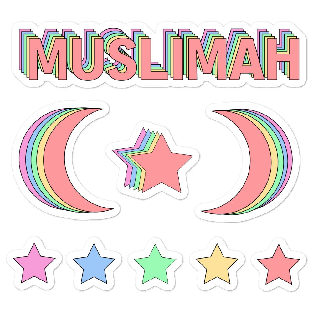 Muslim/muslimah Kids Pastel Stickers, Laptop and Notebook Decals - Etsy