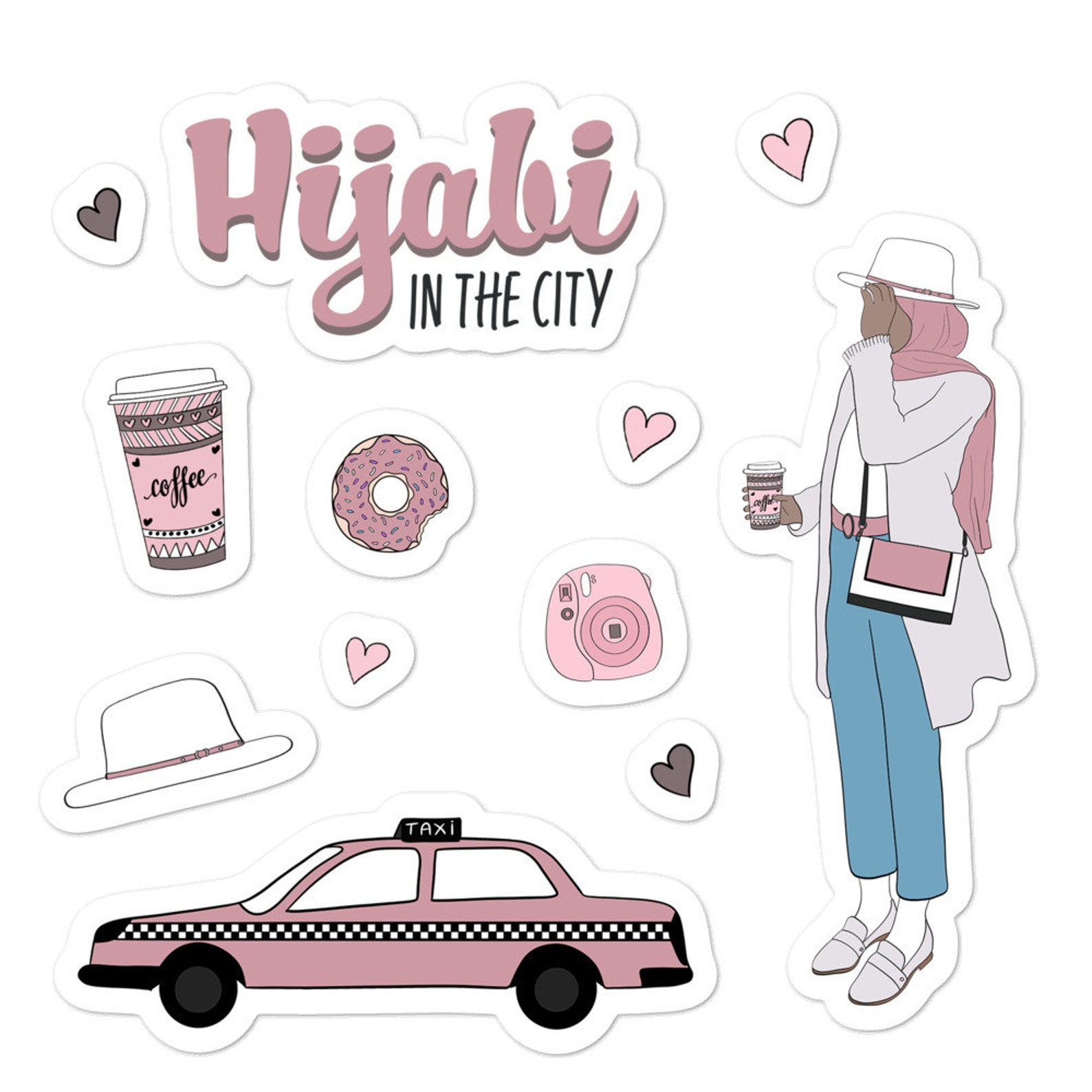Hjabi in the City Sticker Sheet, Hijabi Stickers, Hijab Stickers ...