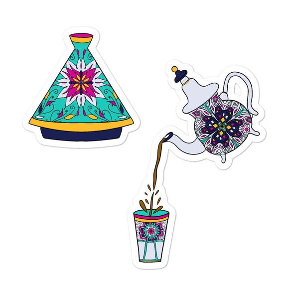 Morocco Themed Stickers Tagine & Teapot Stickers Moroccan - Etsy