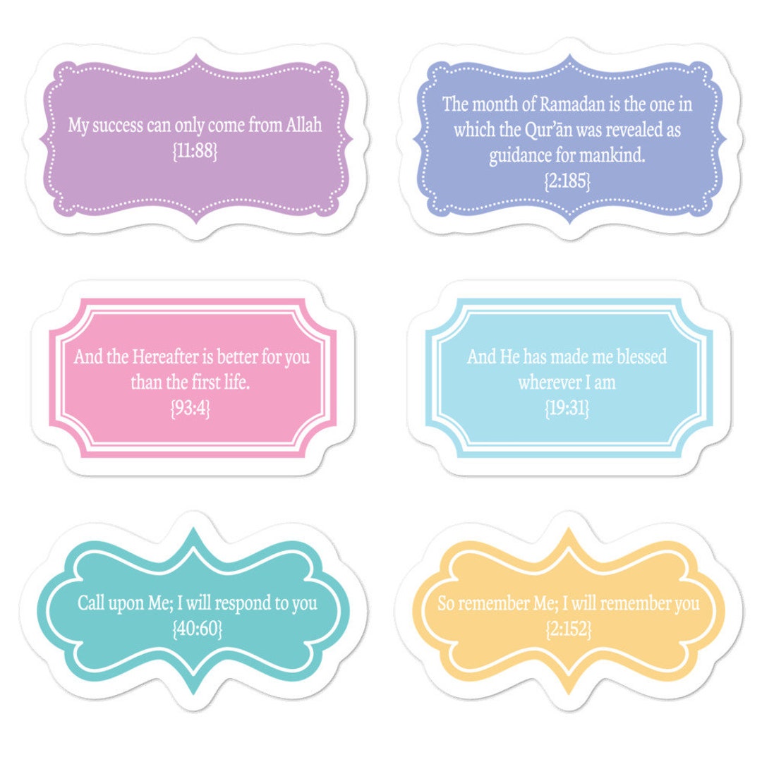 Pastel Quran Verse Stickers | Inspirational Stickers | Inspirational ...