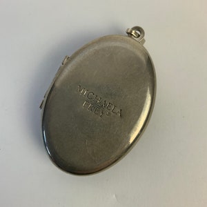 MICHAELA FREY Vintage Floral Oval Photo Locket 1970's Perfume Charm Art ...