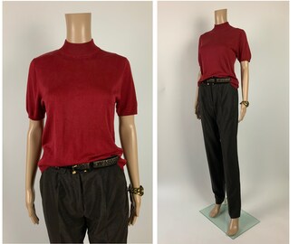 Dark Red Silk Shirt - Etsy