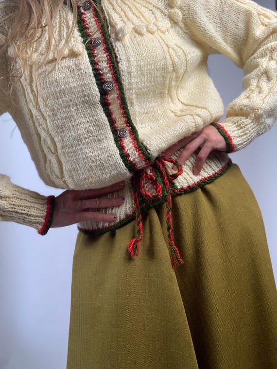 80s Vintage High Collar Victorian Style Cardigan / Po… - Gem