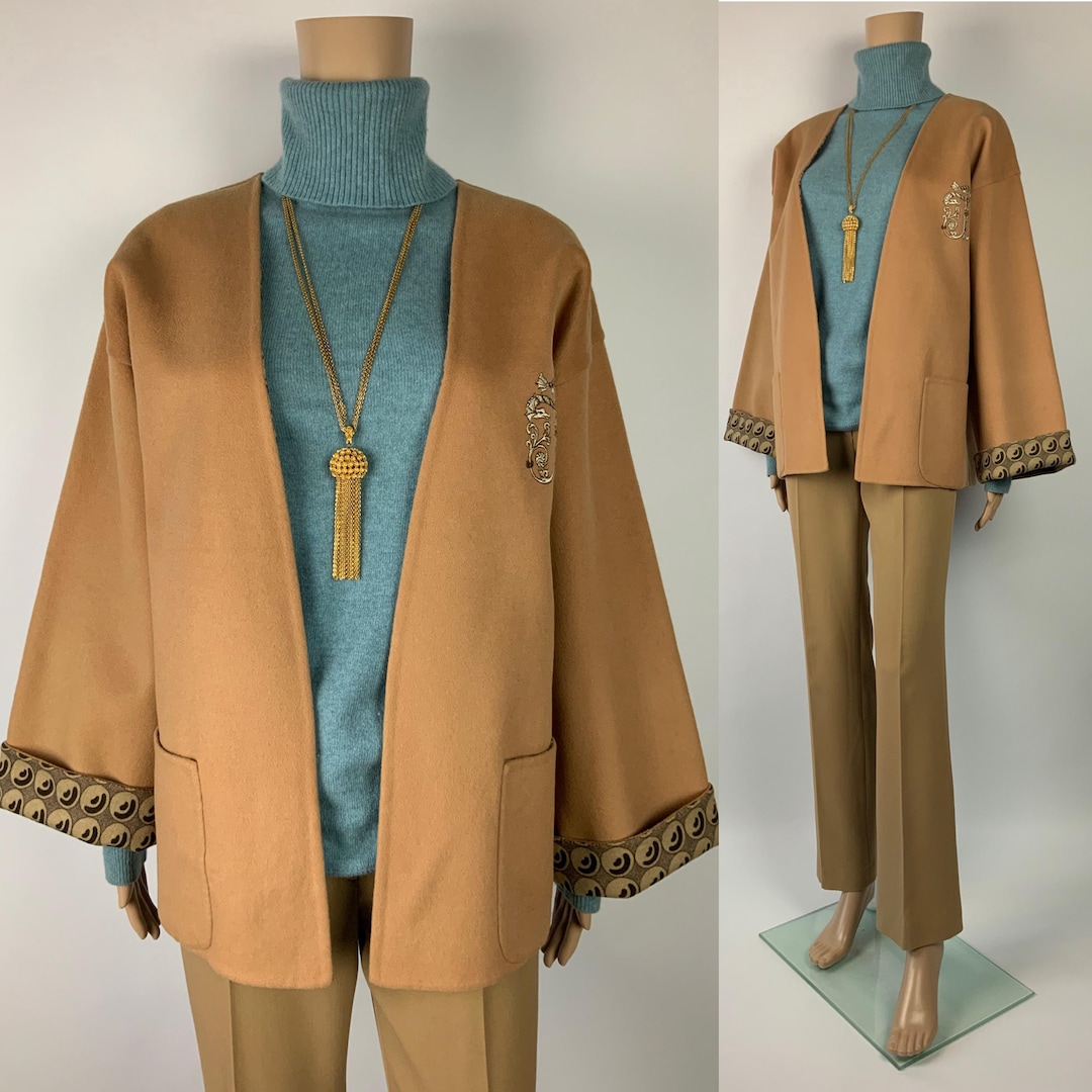 JESURUM 1970's Vintage Quiet Luxury Angora Wool Jacket / Sand Brown ...