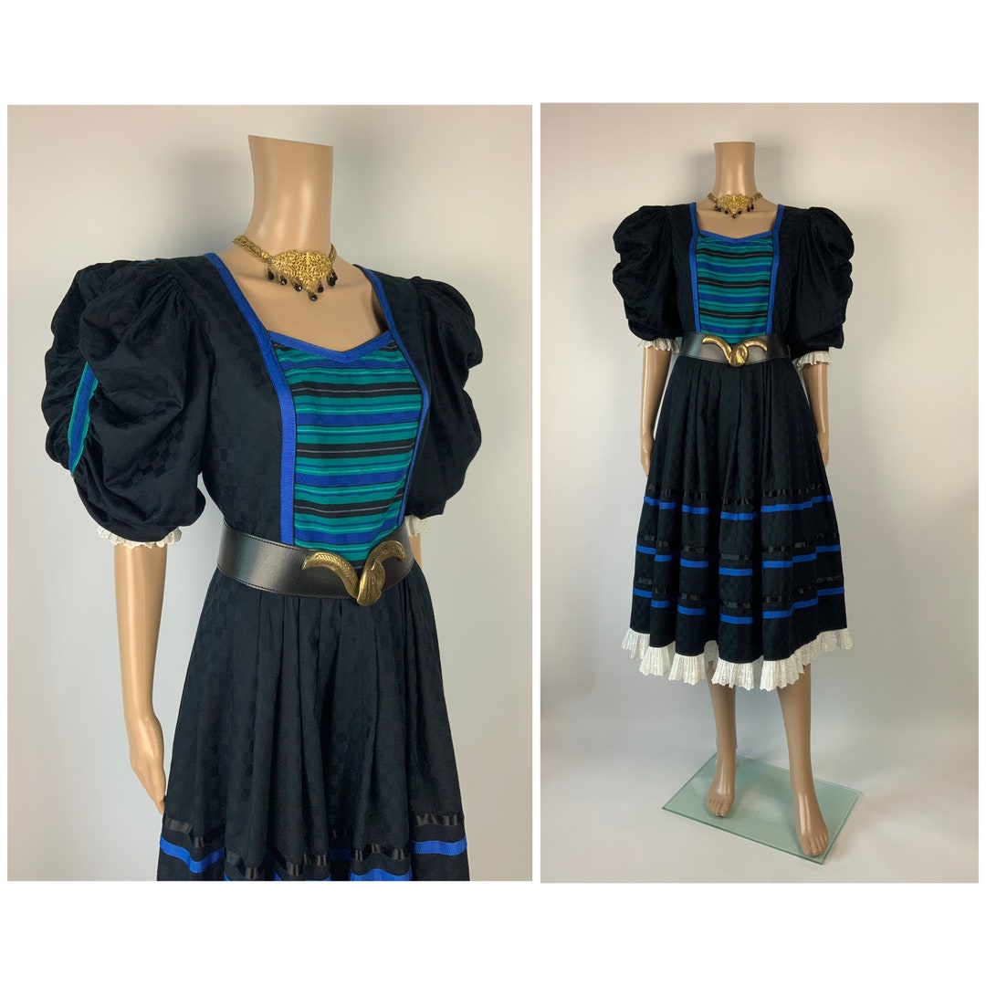 Vintage Exaggerated Leg of Mutton Dress Bella Baxter Big Puff Sleeve ...