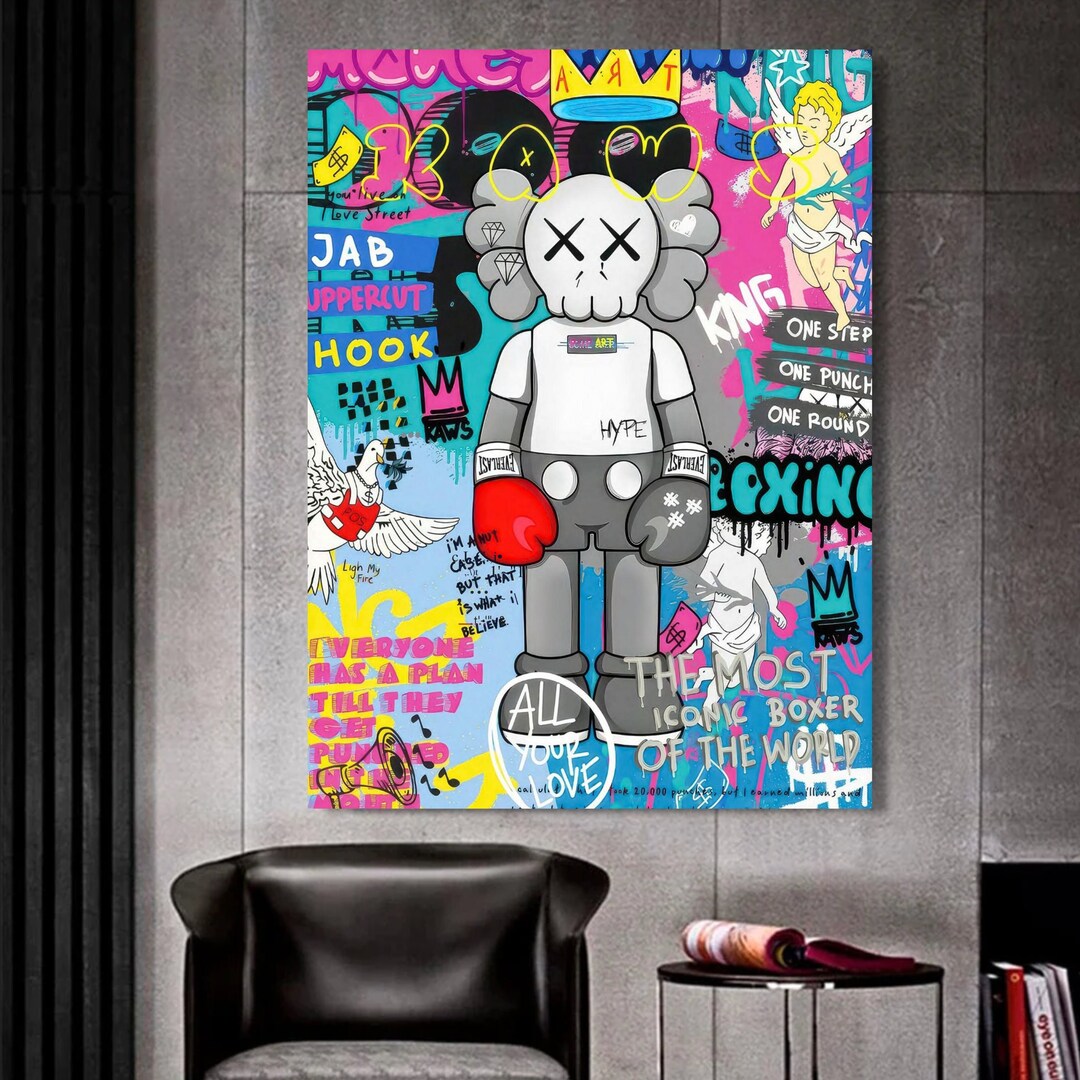Boxing Wall Art Boxing Kaws Wall Art Birthday Gift Decoration Bedroom ...