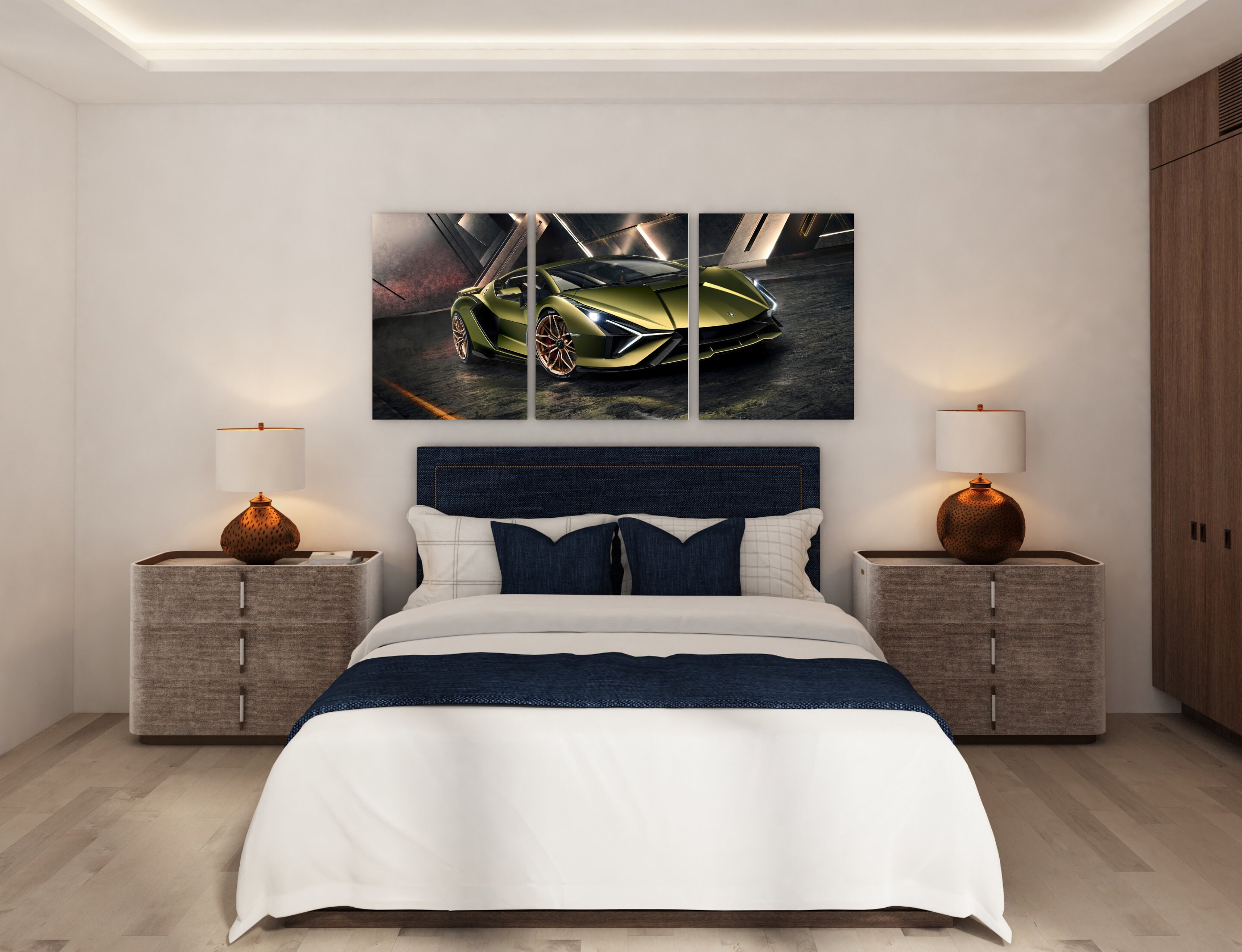 Lamborghini Wall Set of Prints Big Wall Art 72x36 Inch Trio Wall Art ...
