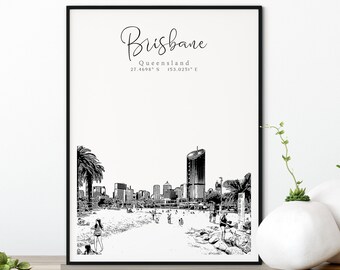 Brisbane Australia Poster - Etsy
