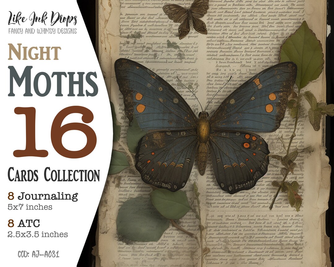 Printable Night Moths Collection: Vintage Botanical and Entomological ...