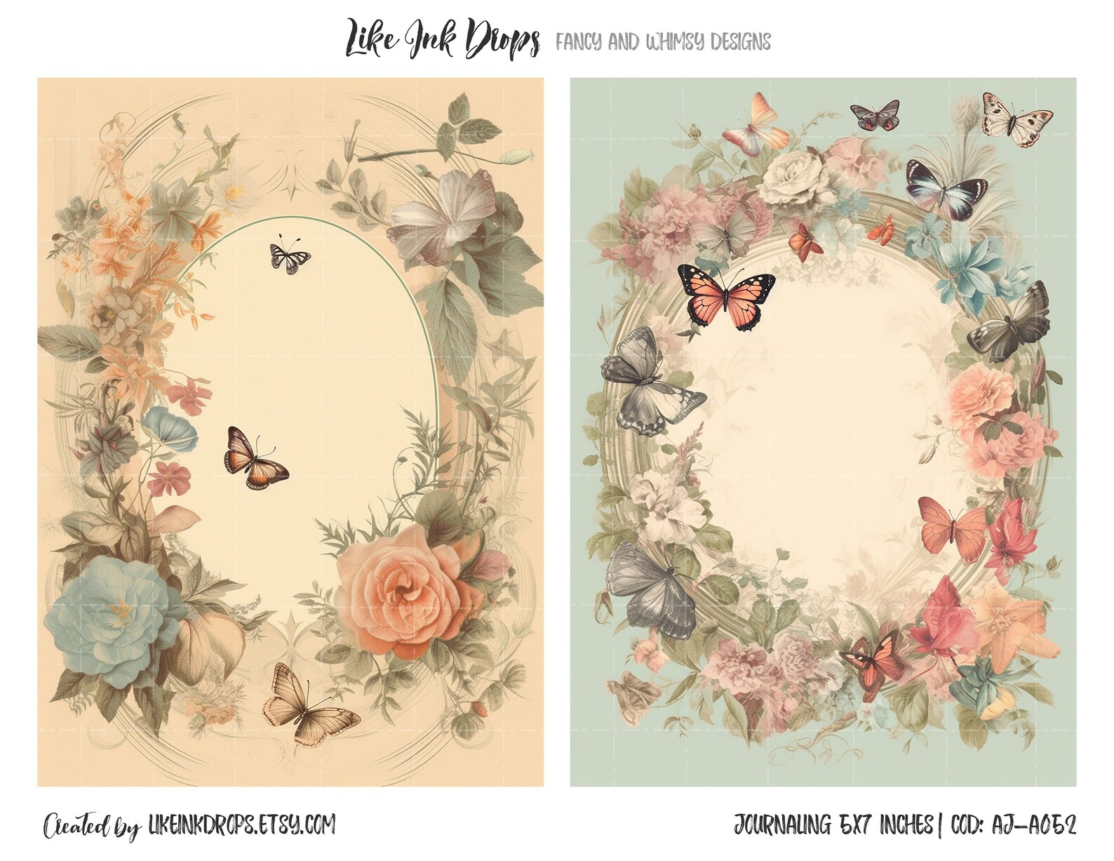 Vintage Victorian Floral Letter Papers With Butterflies: Shabby Junk ...