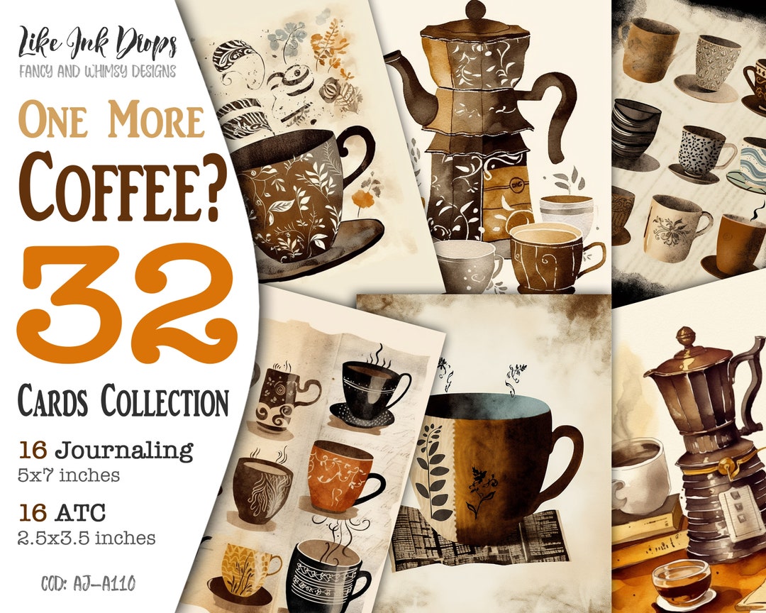 32 Coffee Theme Junk Journal Digital Collection: 16 Journaling and 16 ...