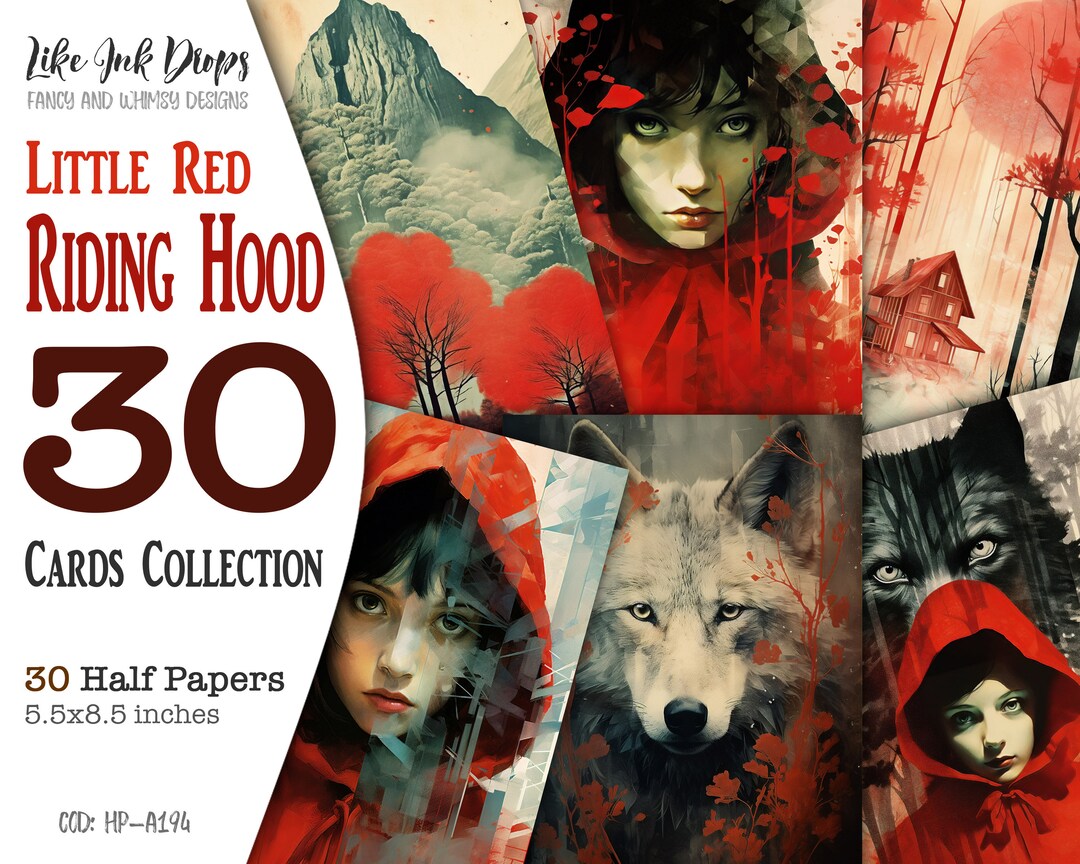Little Red Riding Hood Whimsical Double Exposure Cards: Printable ...
