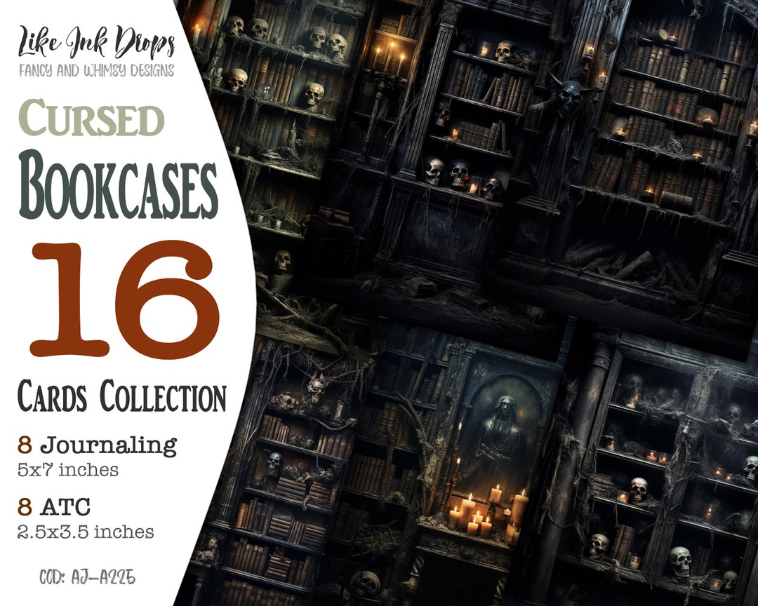 Dark and Gothic Bookcases Atc and Journaling Pages Collection ...