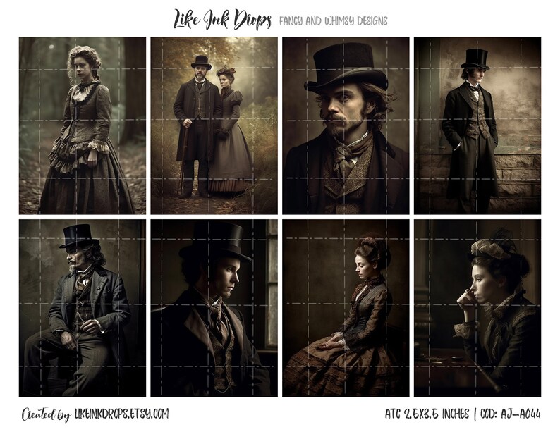 Victorian Ladies and Gents Digital Collection: Atc Cards and Journaling ...