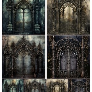 Mystical Dark Gothic Iron Gates Digital Images for Junk Journals and ...