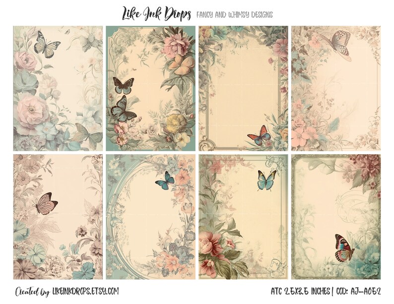 Vintage Victorian Floral Letter Papers With Butterflies: Shabby Junk ...