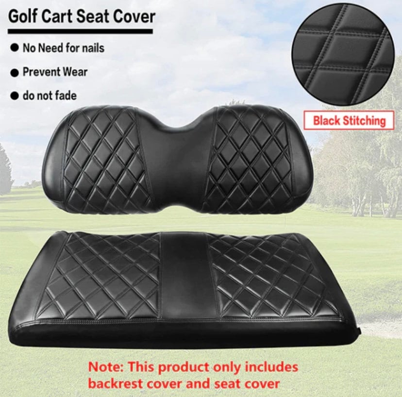 Golf Cart Seat Cover - Club Car Precedent Black - Etsy