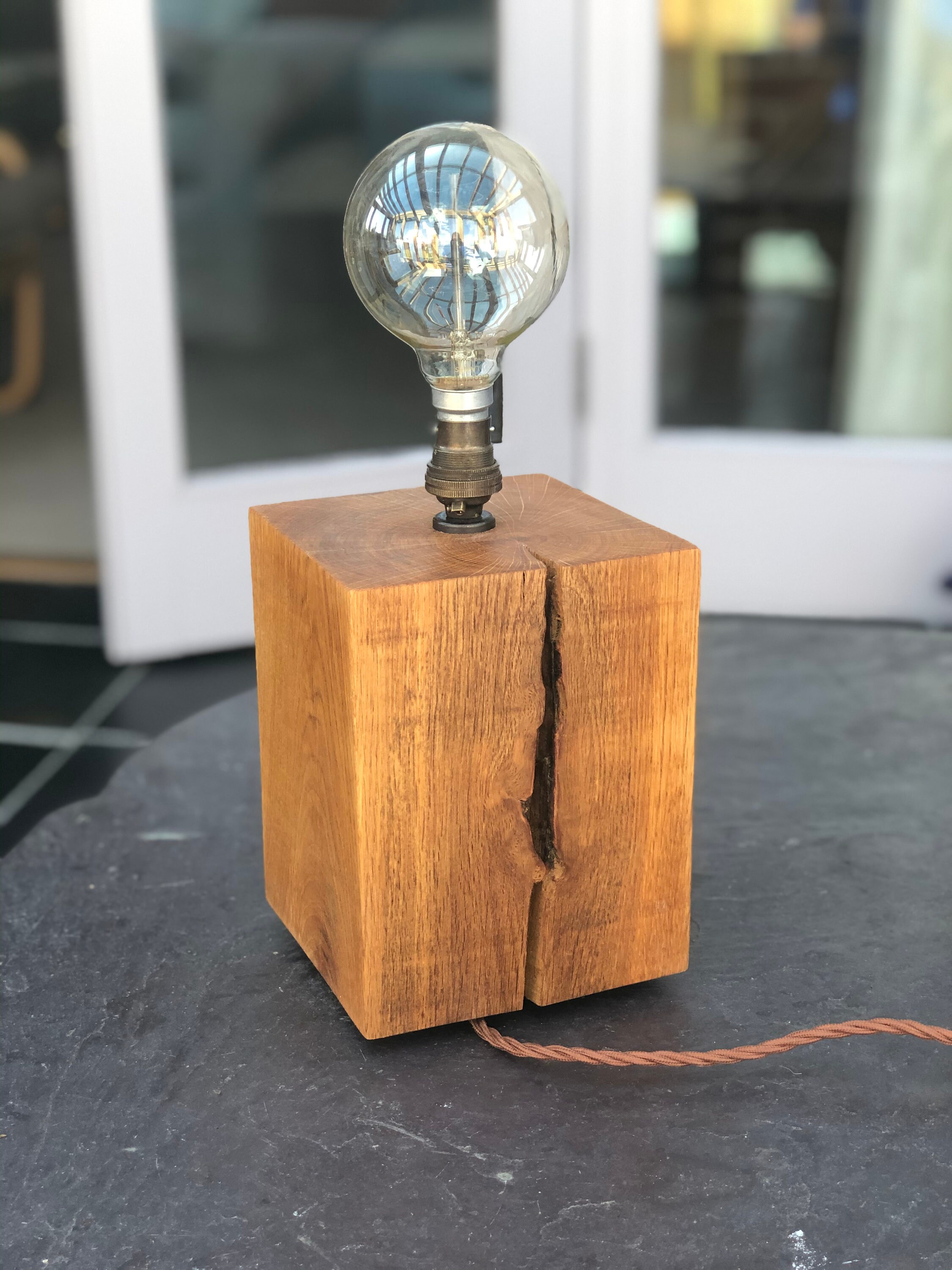 Oak Block Lamp - Etsy UK