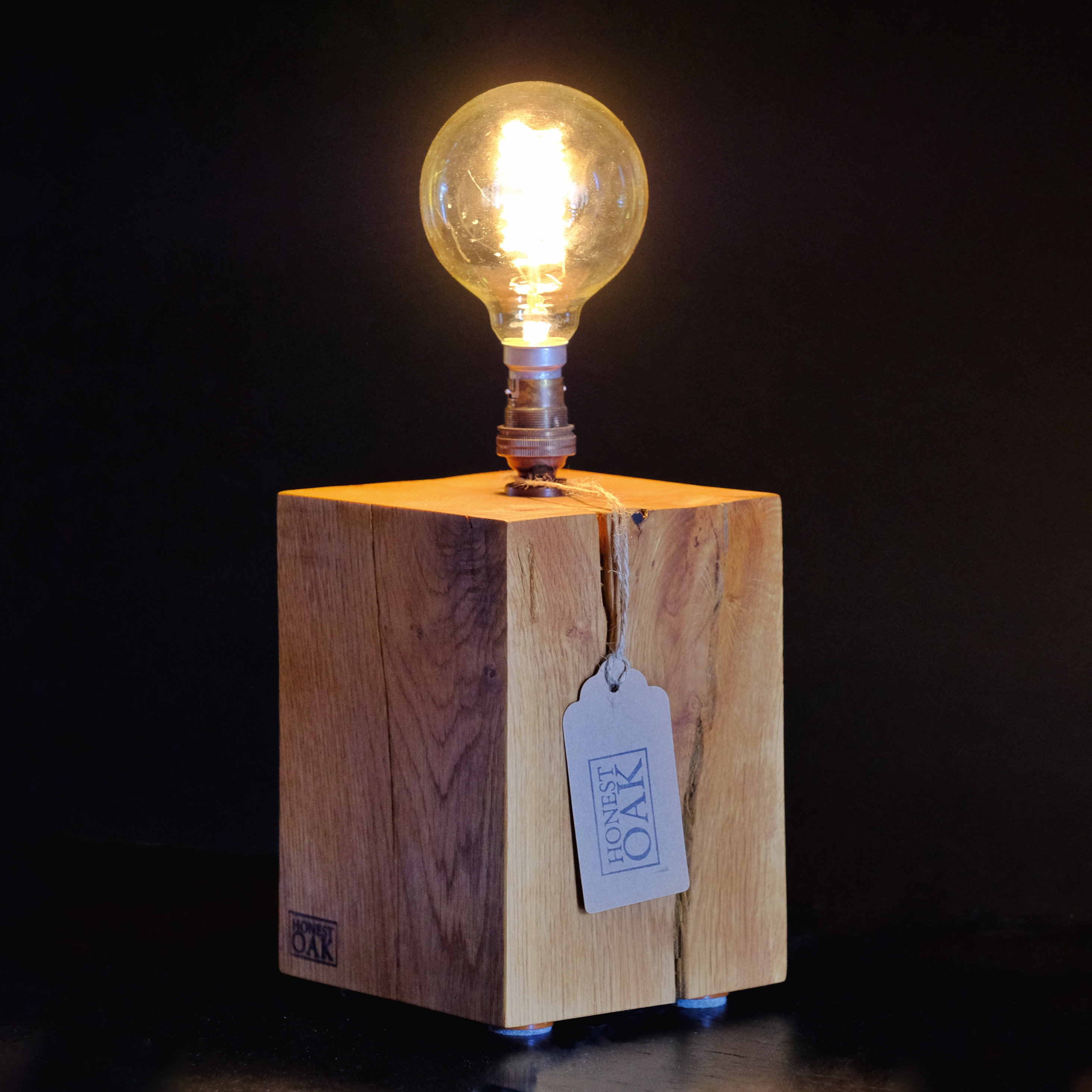 Oak Block Lamp - Etsy UK