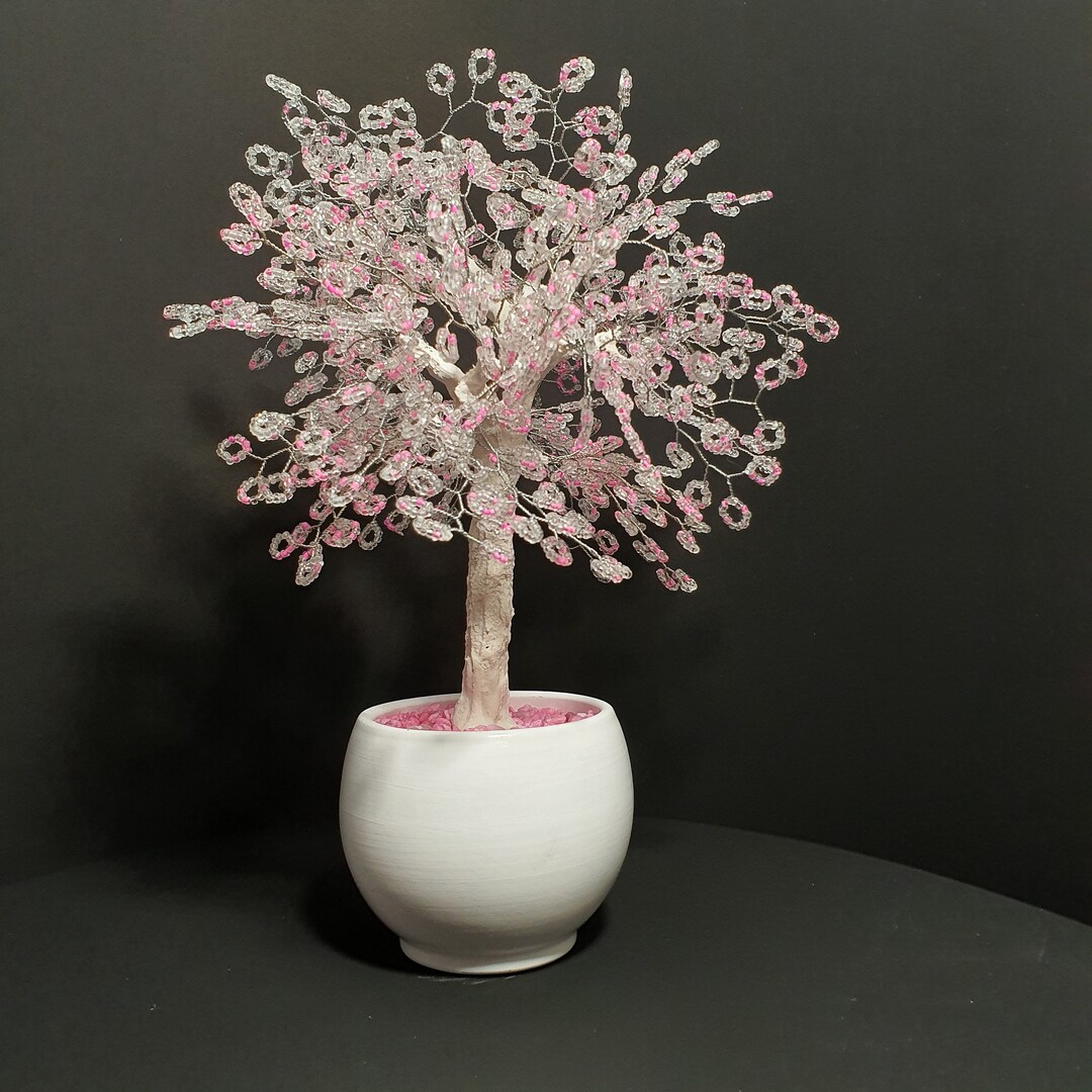 Cherry Blossom Tree, Copper Wire Tree Sculpture, Miniature Tree. Cherry ...
