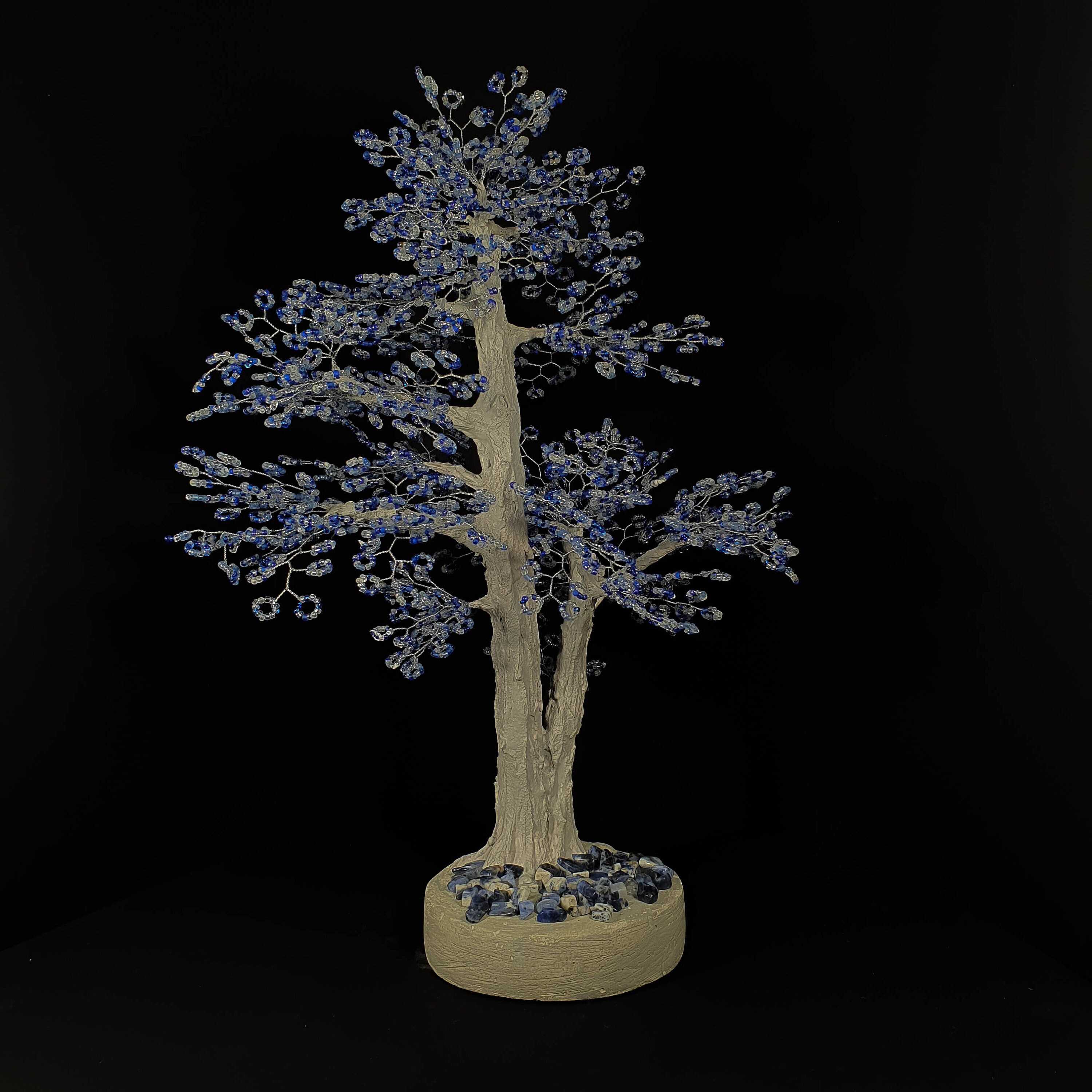 Gemstone Tree Wire Sculpture Blue Tree Beaded Wire Tree - Etsy