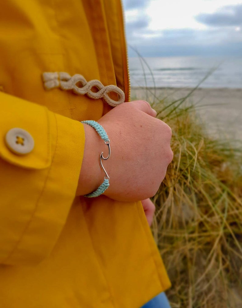 Wave Bracelet Surfer Friendship Macrame Bracelet Waves Charm Wish ...