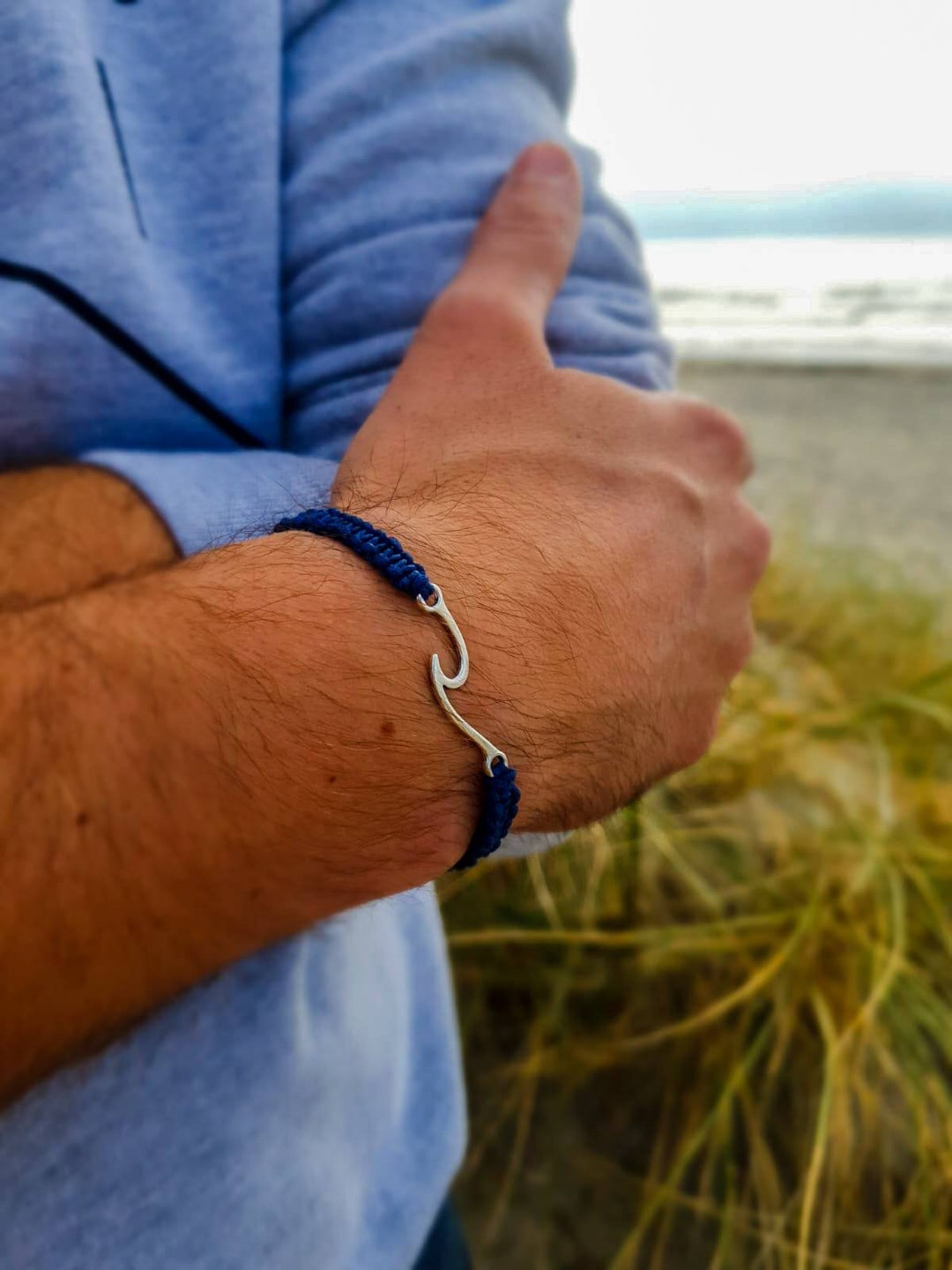 Wave Bracelet Surfer Friendship Macrame Bracelet Waves Charm Wish ...