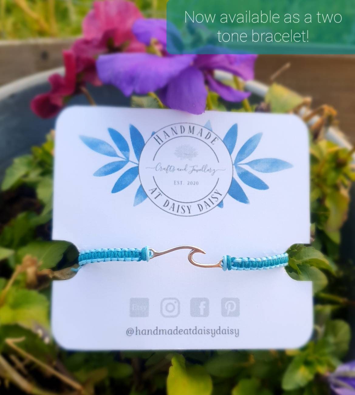 Wave Bracelet Surfer Friendship Macrame Bracelet Waves Charm Wish ...