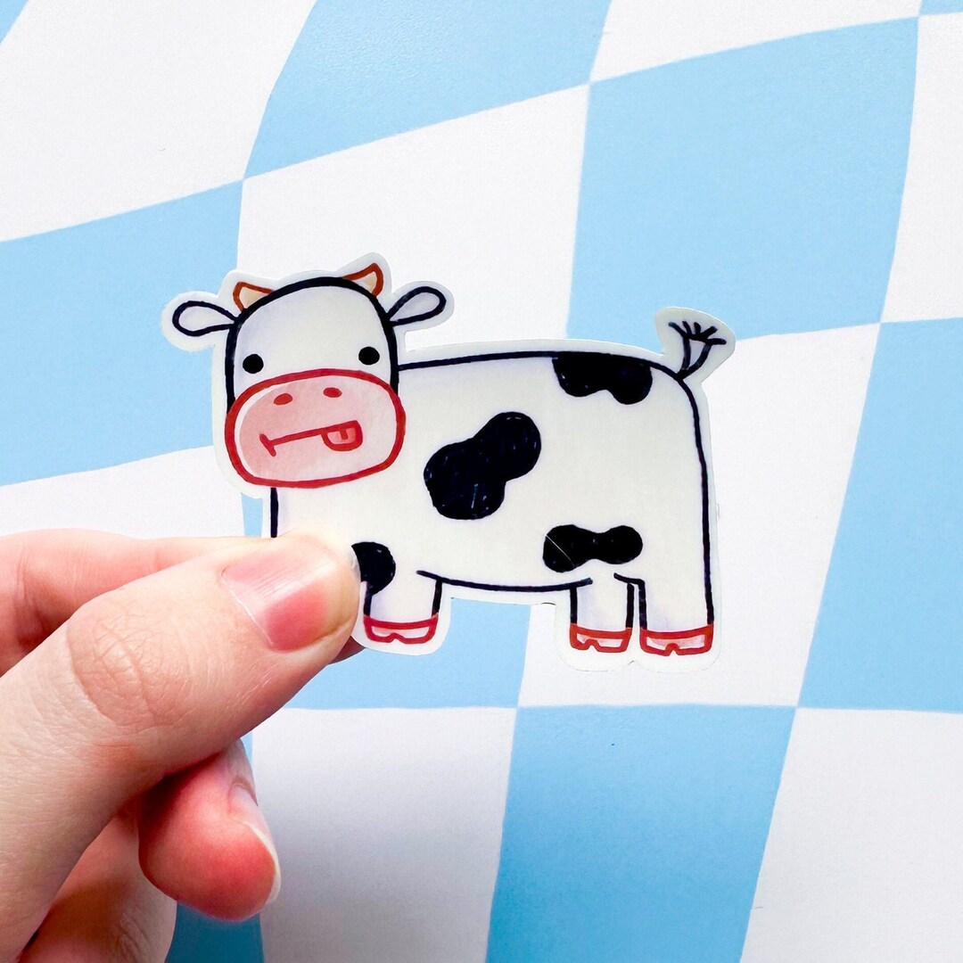 Cute Cow Sticker, Cute Sticker, Cows, Cow Art, Waterproof Sticker, Cow ...