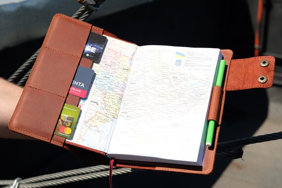 Leather Notebook Cover Vintage leather journal cover A5 | Etsy