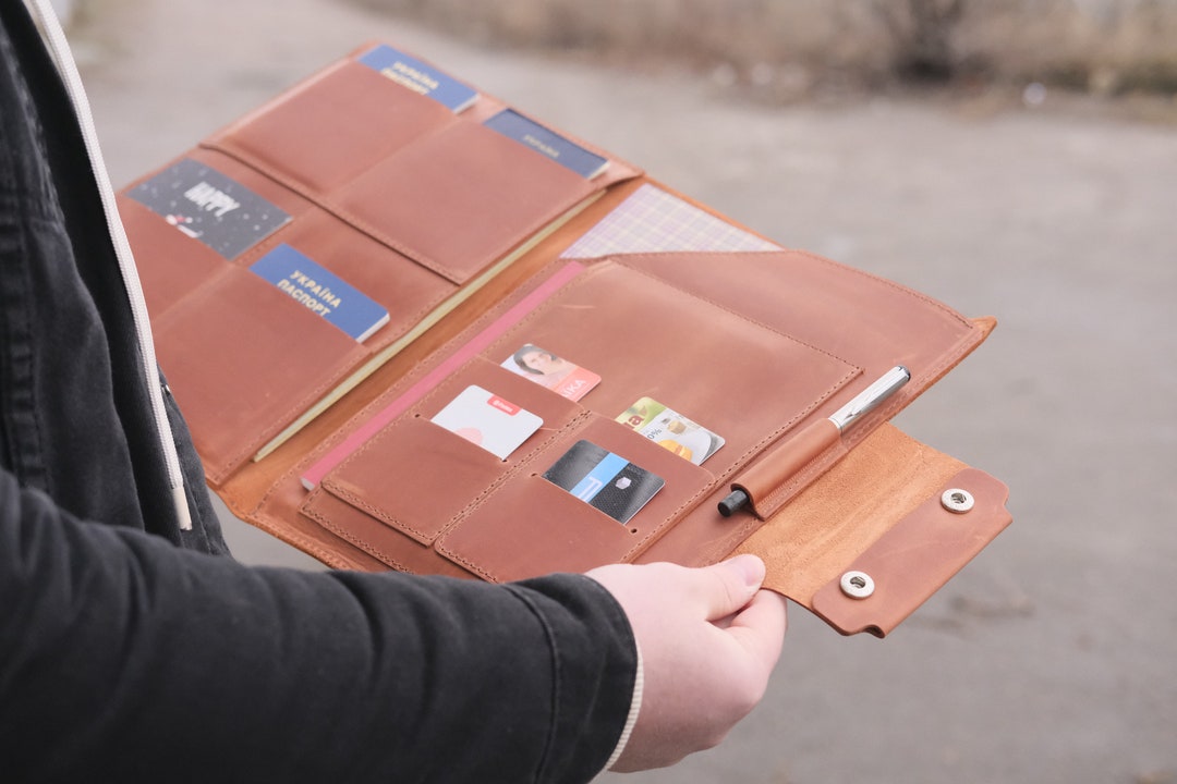 Personalized Leather Folder / Handmade Leather Portfolio / Bag for ...