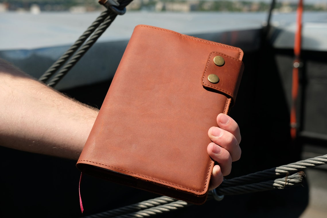 Leather Notebook Cover Vintage leather journal cover A5 | Etsy