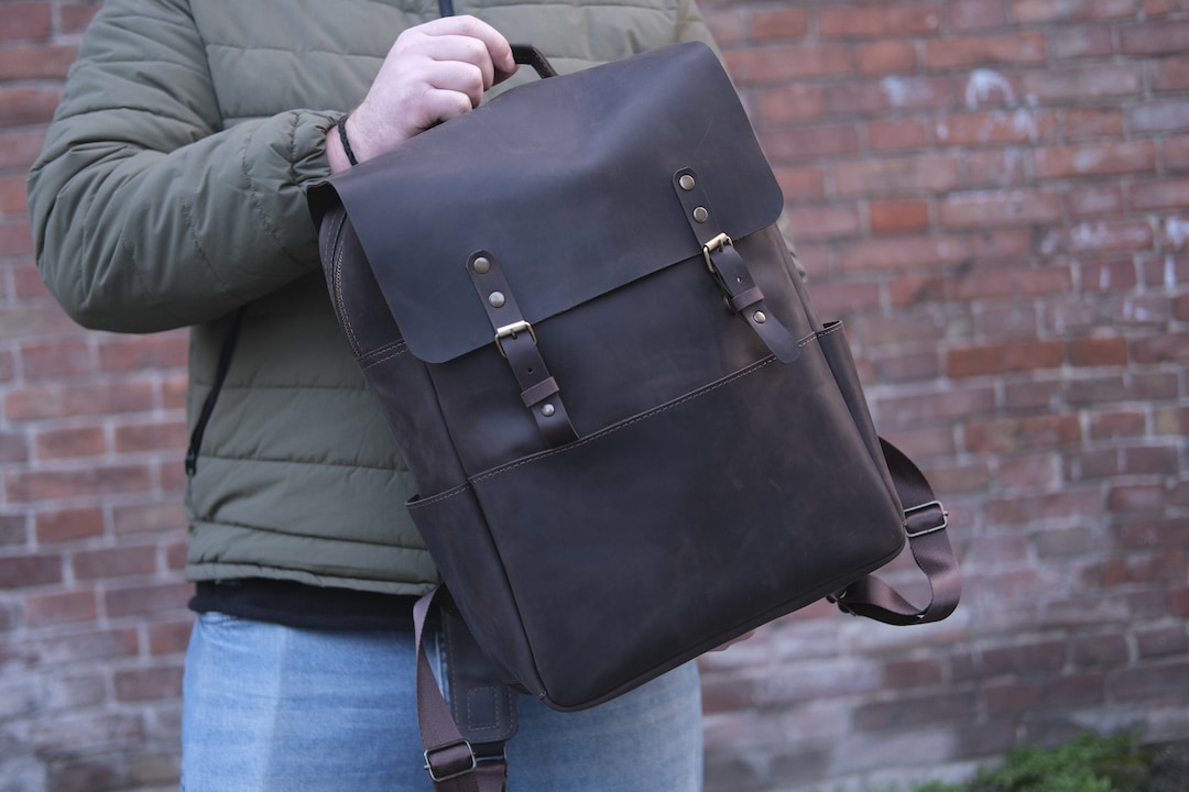 Handmade Men's Vintage Leather Backpack for Everyday Use / Men's ...