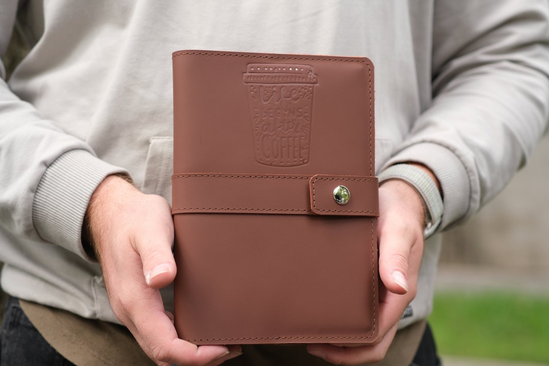 Personalized Leather Notebook Cover A5 / Notebook Cover A5 / Leather ...