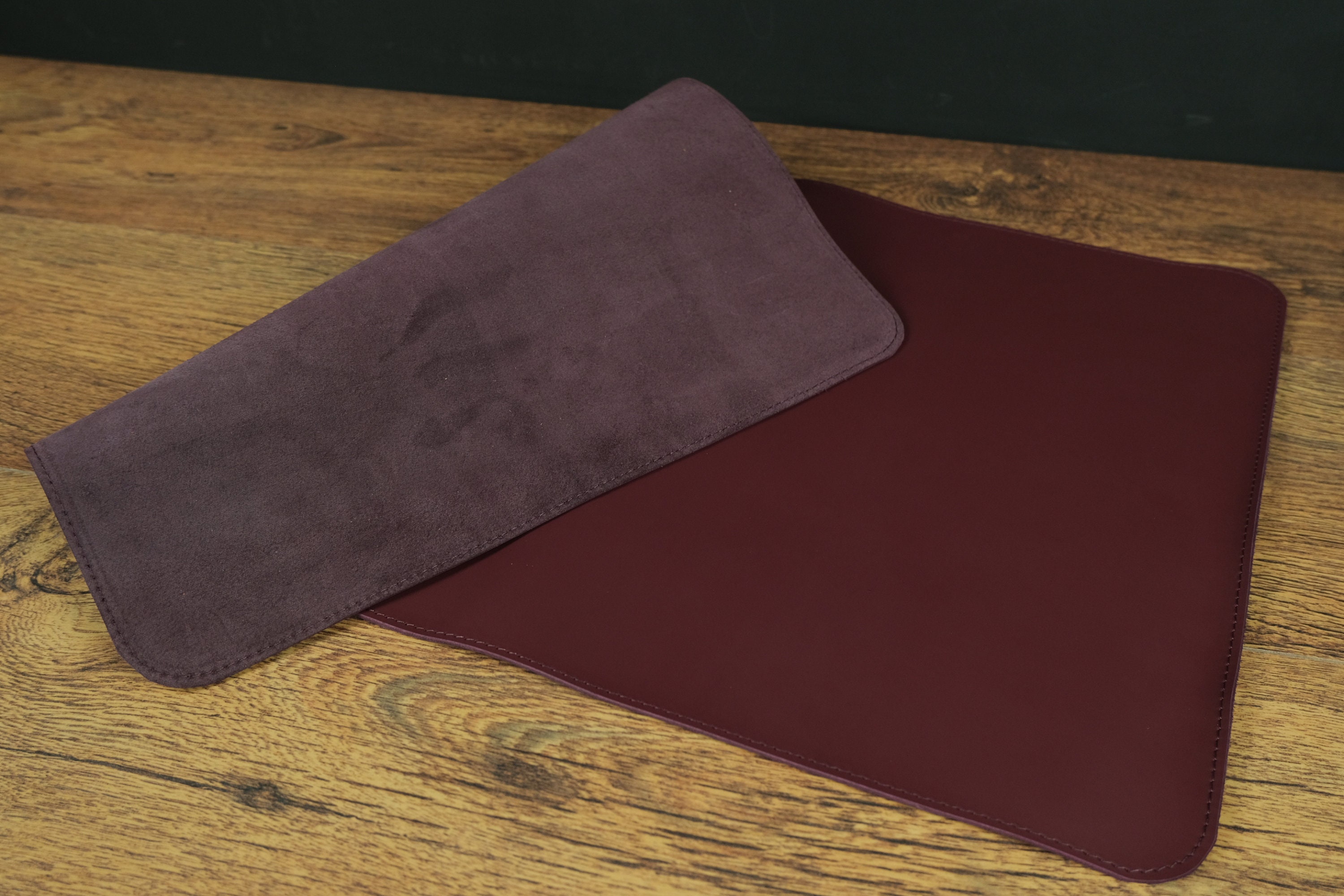Personalized Large Leather Desk Pad 24 Inch Wide / Handmade Leather ...