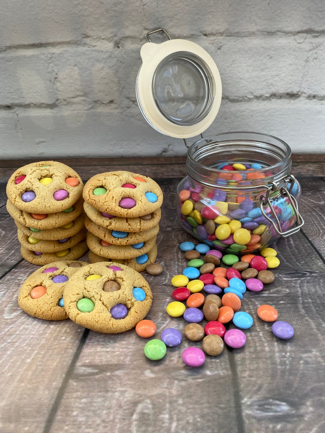 Handmade 15 Smartie Cookies - Etsy UK