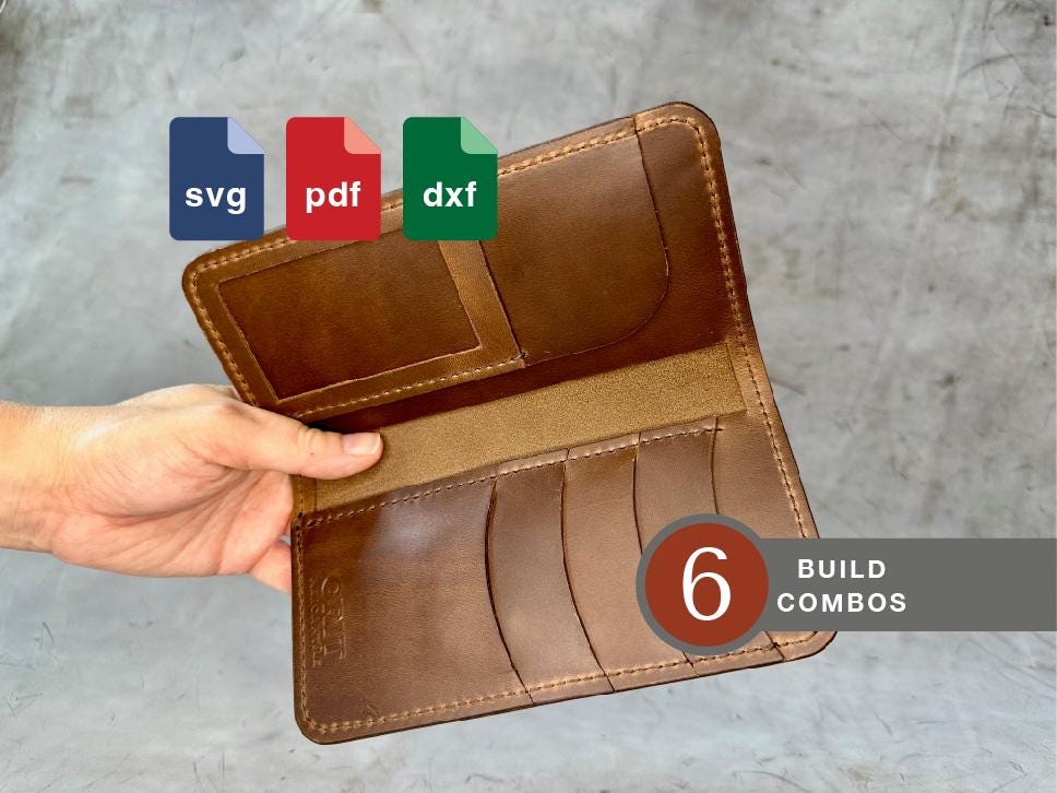 Wallet Patterns Bundle SVG PDF DXF Digital Download Template | Lewis ...