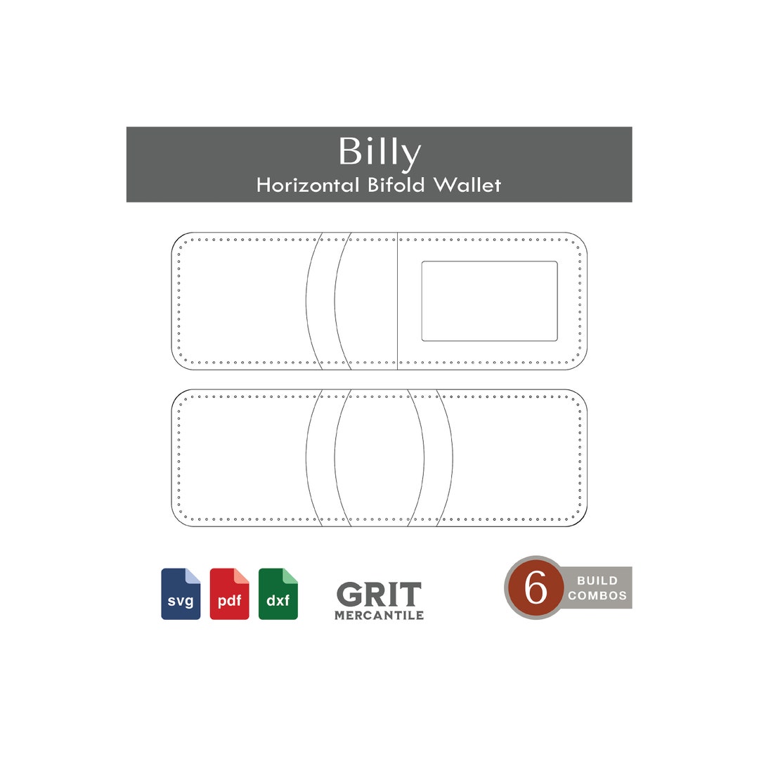 Billy Bifold Wallet Digital Pattern SVG PDF DXF - Etsy