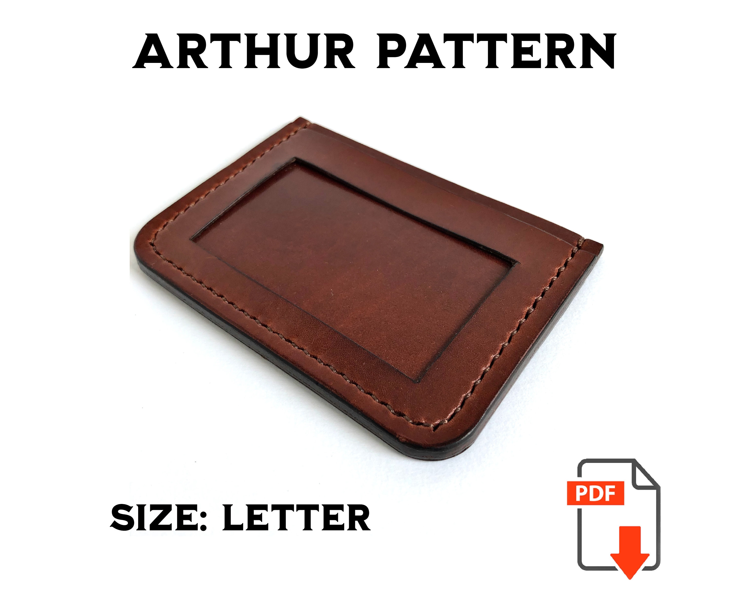 Arthur Letter Size Pattern ID Card Wallet Template Letter | Etsy