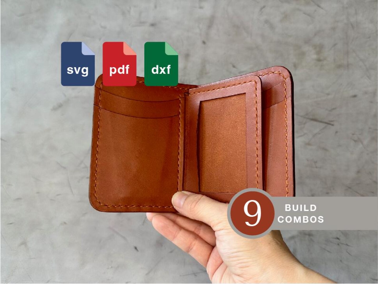 Wallet Bundle SVG PDF DXF Template: Bifold, Billfold, Card, Passport ...