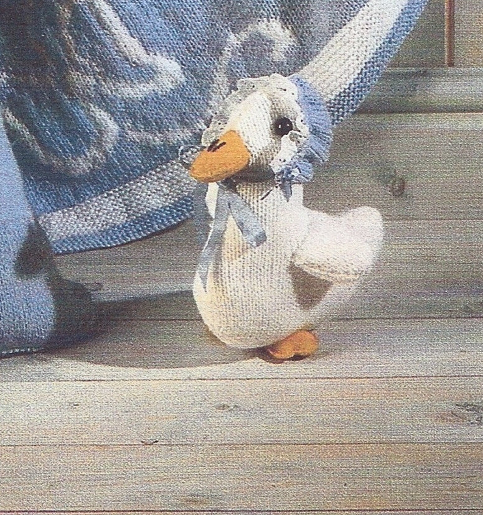 Baby Cot Blanket Cushion Cover Cuddly Toy Duck Knitting - Etsy