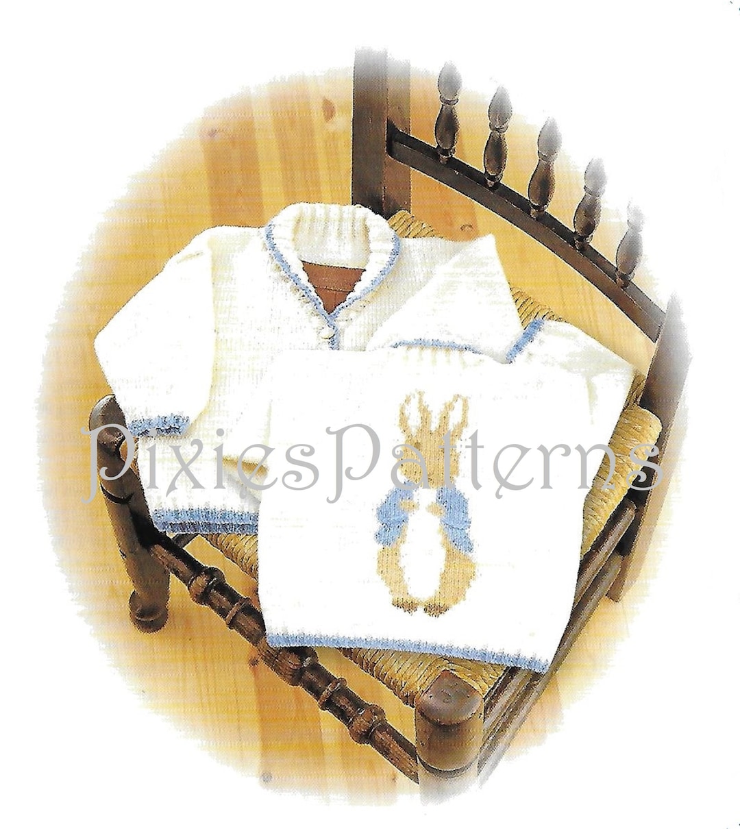 Peter Rabbit Baby Jacket Knitting Pattern. to Fit 6, 12 and 18 Months ...