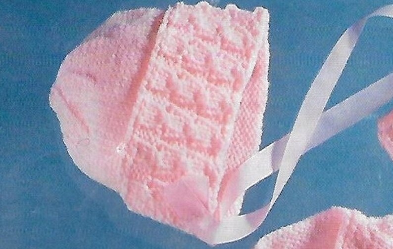 Baby's Pretty Matinee Jacket Bonnet and Bootees Knitting - Etsy