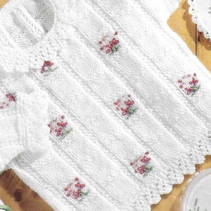 Very Pretty Girl's Rosebud Sweater Knitting Pattern PDF Instant Digital ...