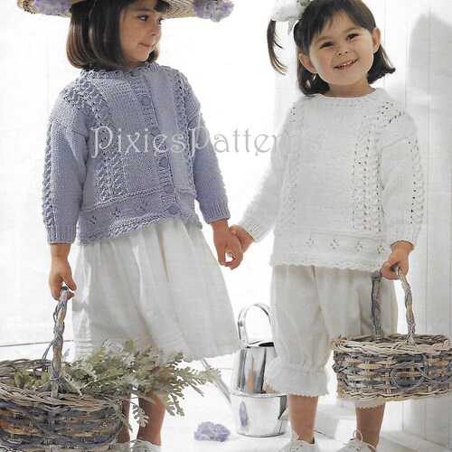 Instant PDF Digital Download Girls Double Knit Cardigan - Etsy